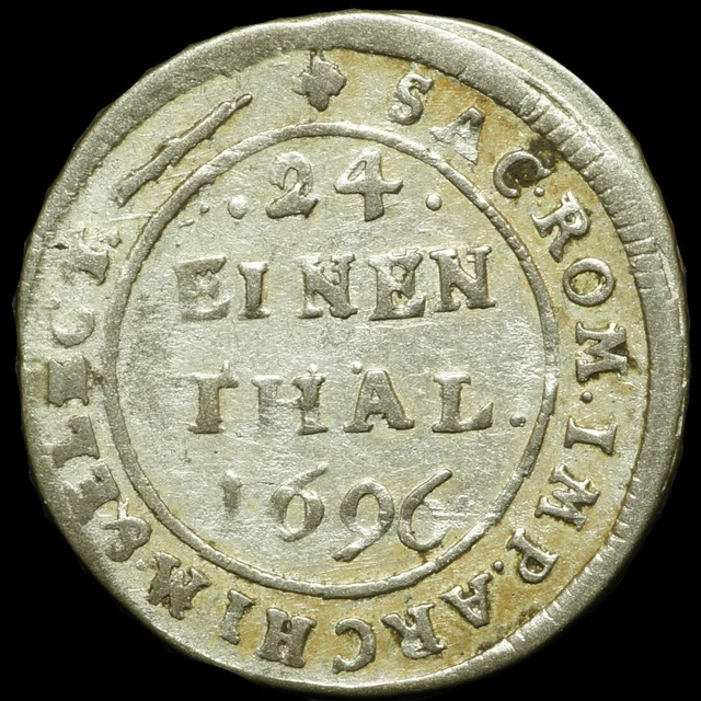 SACHSEN-ALBERTINER: 1/24 TALER 1696 EPH Leipzig. FRIEDRICH AUGUST I ...