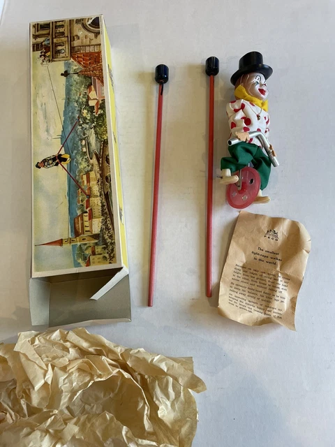 VINTAGE FEWO UNICYCLE Balancing Circus Clown Tightrope Toy - Very good ...