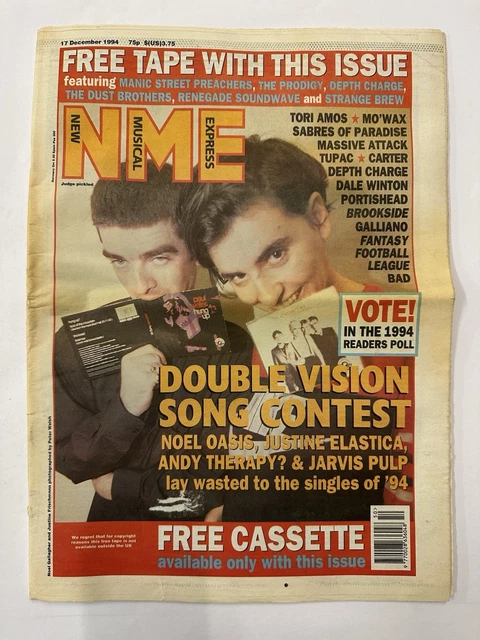 OASIS/ELASTICA NME MAGAZINE December 17 1994 - Noel + Justine ...