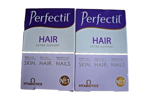 2 X 60 Vitabiotics Perfectil Plus Hair Extra Support Tablets Skin Hair ...