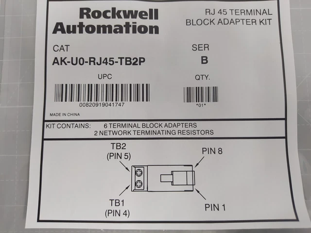 ROCKWELL AUTOMATION AK-U0-RJ45-TB2P Terminal Block Adapter Kit EUR 25 ...