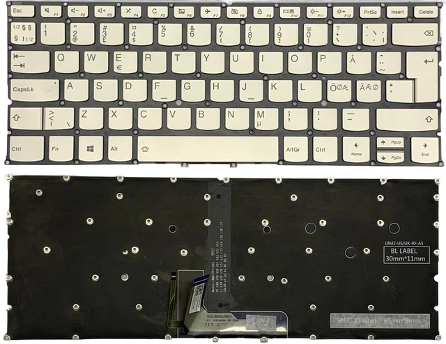 NORDIC KEYBOARD LENOVO Yoga C940-14Iil Qwerty Led Backlit $65.37 ...