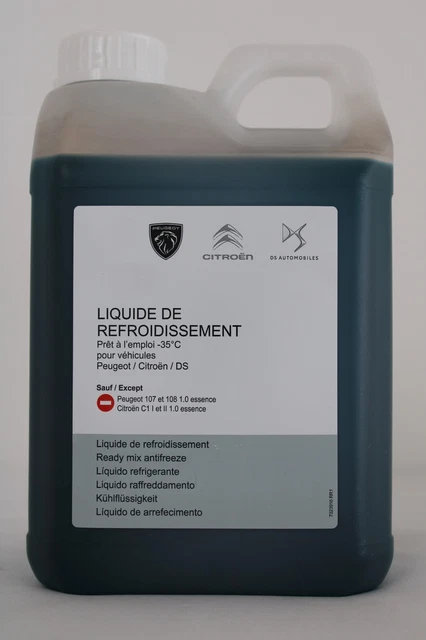 ORIGINAL CITROEN PEUGEOT liquide de refroidissement 2L bleu/vert ...