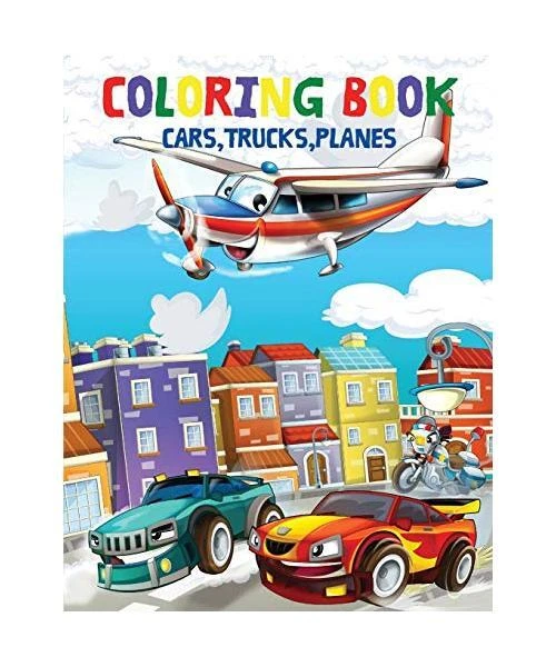 COLORING BOOK CARS, Trucks, Planes: 50 Coloring pages for Kids|Toddler ...