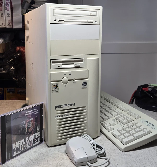 MICRON MILLENNIA WINDOWS 95 DOS Gaming AT Computer Sound Blaster Police ...