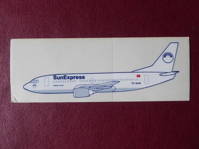 SUNEXPRESS TURK AIRLINE Boing 737-300 Airliner Tc-Sun Sticker Sticker ...