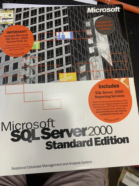 VINTAGE MICROSOFT SQL server 2000 standard edition with 10cal rare $150.00 - PicClick AU