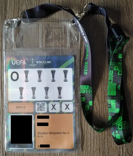 TICKET BADGE LANYARD UEFA Conference League Final 2025 Real Betis vs ...