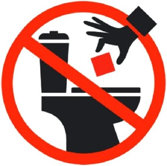 CARTELLO SEGNALETICO QUADRATO - vietato gettare carta nel wc - segnale ...