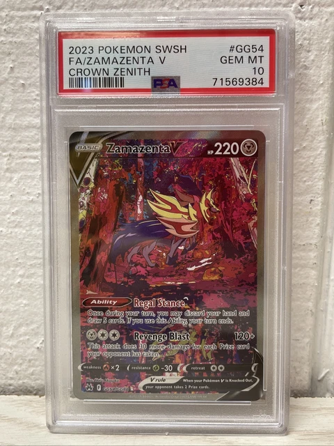 2023 POKEMON CROWN Zenith FA Zamazenta V Full Art GG54 PSA 10 GEM MT ...