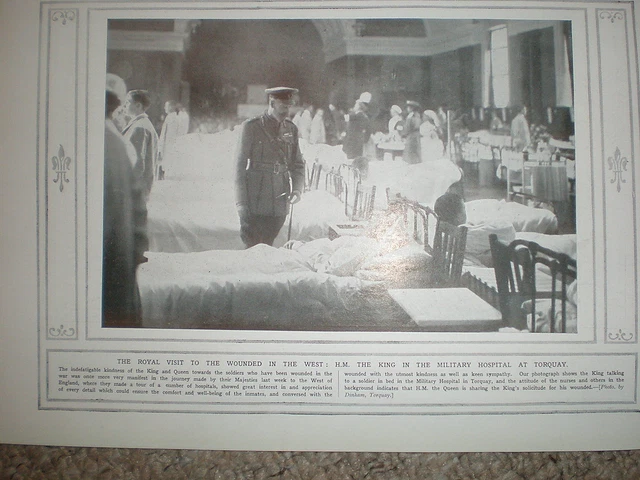 PHOTO ARTICLE KING George V visit military hospital Torquay 1915 £9.99 ...
