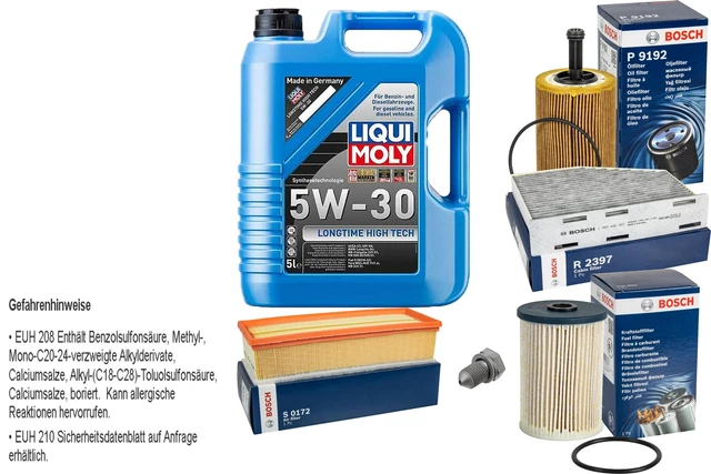 BOSCH INSPECTION SET 5L Liqui Moly Longue Date High Tech 5W-30 pour ...