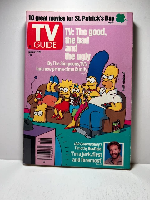 TV GUIDE 1990 March 17-23 The Simpsons, TV's Hot New Prime-Time Family ...