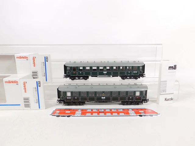 MÄRKLIN H0 AC 2x Passenger Car 3rd Class Bay Sts B NEM KKK New Box £77. ...