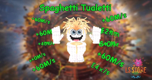 SPAGHETTI TUALETTI 60M Steal a Brainrot Selten Secret EUR 14,90 ...