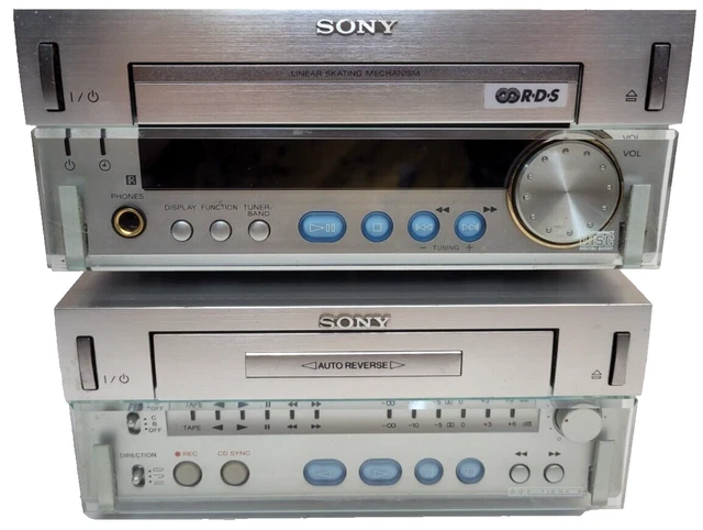 SONY RADIO STEREO Cassette Deck & CD Player TC-SD1 Silver Tested ...