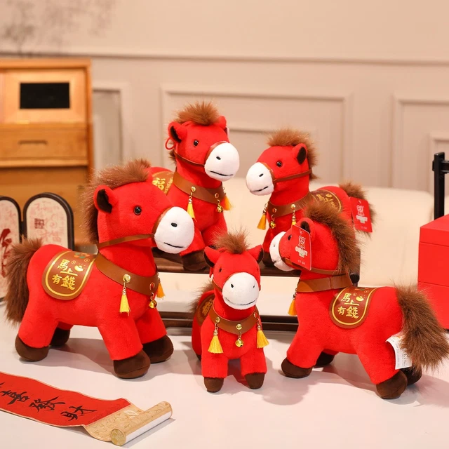 PONY YEAR OF The Horse Plush Toy With Pp Cotton Fill For New Year Gifts ...