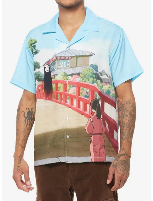 STUDIO GHIBLI SPIRITED Away Bathhouse Bridge Button-Up Kaonashi No Face ...