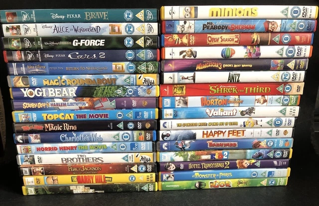 BUNDLE OF 32X Kids’ DVDs Animated Films Inc Disney/Dreamworks/20th C ...