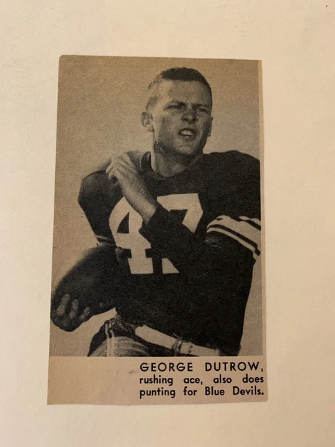 PANNEAU CO PICTURAL football George Dutrow Duke Blue Devils 1958 S&S ...