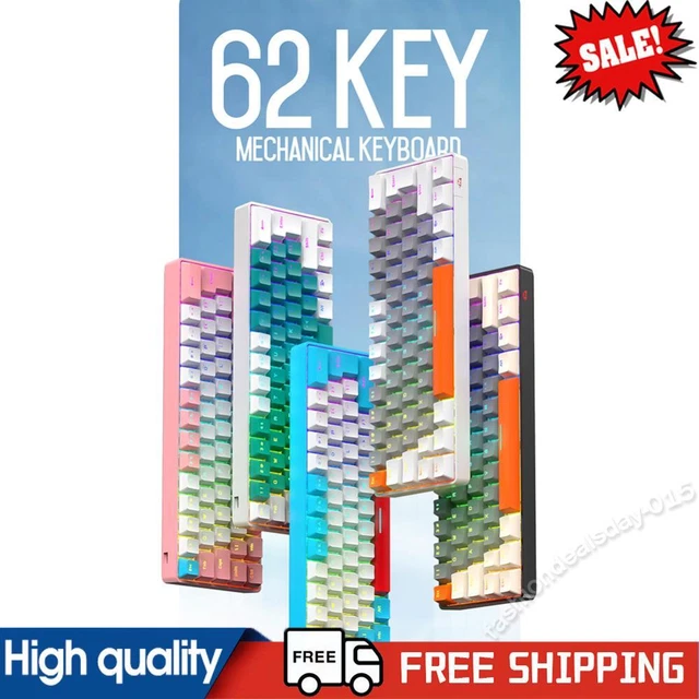 62 KEYS MECHANICAL Keyboard Ergonomic Wired Mechanical Keyboard for ...