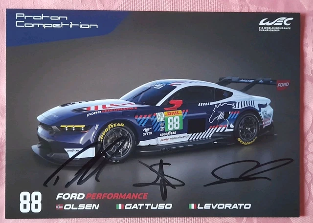 CARTE CARD DEDICACEE 24 Heures Du Mans 2025 Ford Mustang #88 Le Mans ...