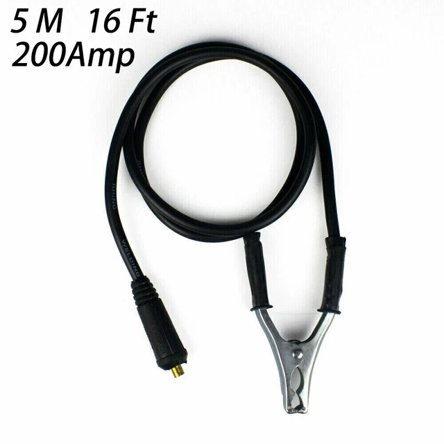 200AMP WELDING GROUND Clamp Earth Grounding Cable 5M/16Ft Connector ...