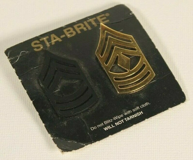 AUTHENTIC, US ARMY First Sergeant, E8 Rank, BDU Collar Insignia Pins ...