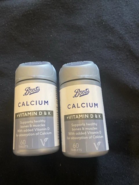 BOOTS CALCIUM + Vitamin D&K 60 Tablets X2 £3.85 - PicClick UK
