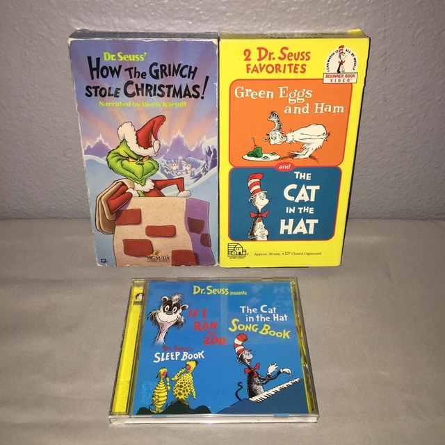 VHS USED DR. Seuss The Grinch / Green Eggs And Ham + The Cat In The Hat ...