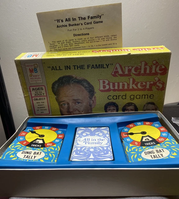 VINTAGE 1972 ALL In The Family Archie Bunker’s Card Game Milton Bradley ...