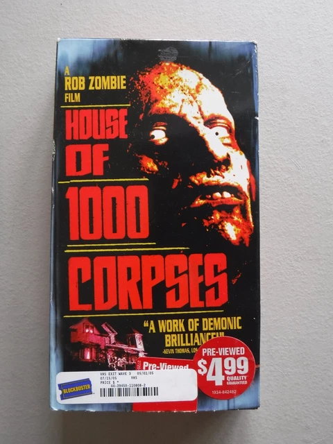 HOUSE OF 1000 Corpses Film [Horror VHS Tape] Rob Zombie Film 2003 £20. ...
