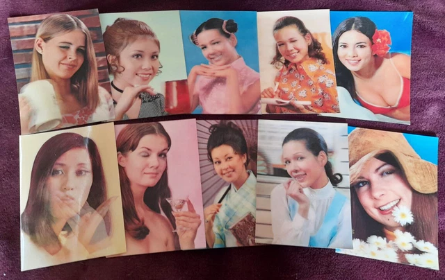 SET OF 10 Toppan 3D lenticular 'Winky Girl' Postcards £28.00 - PicClick UK