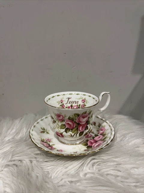 ROYAL ALBERT FLOWER of The Month Series June " Roses " Tea Cup & Saucer ...