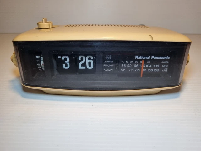 VINTAGE NATIONAL PANASONIC AM/FM ALARM FLIP CLOCK RADIO MODEL RC-6001BA ...