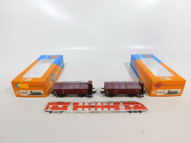 CE909-0,5 #2X ROCO H0 / Dc 4389A Wagon à Couvercles Rabattables/Wagons ...