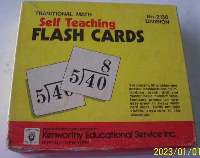 VINTAGE MATH SELF Teaching Flash Cards-Kenworthy Educational Service ...