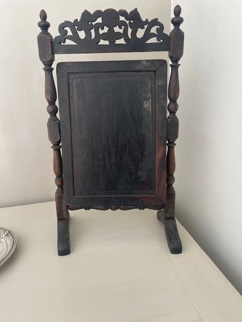 ANCIEN MIROIR PSYCHE en bois avec incrustation de nacre - indochine ...