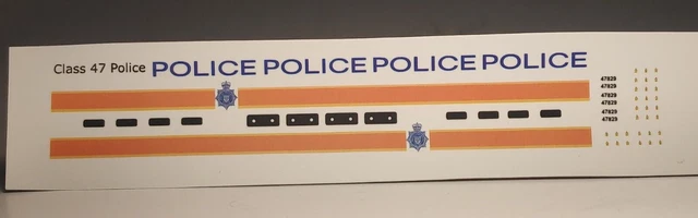 N GAUGE CLASS 47 "POLICE" Livery Decals/Transfers waterslide Graham ...