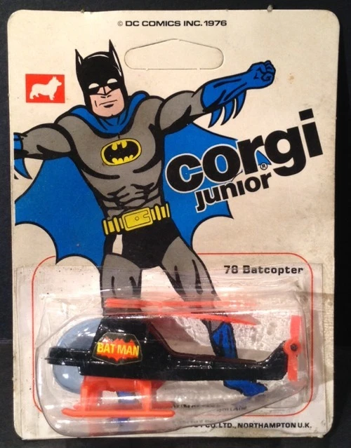 CORGI JUNIOR #78 51039 Batman Batcopter 1976 - Carded, Sealed & Rare ...
