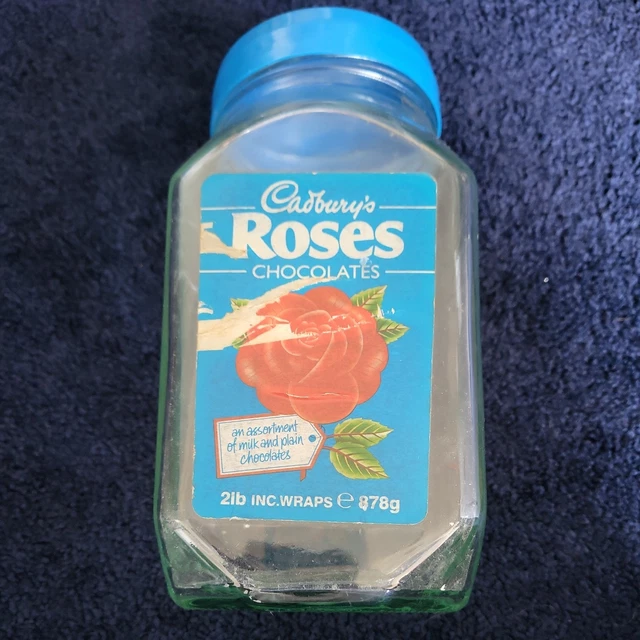 VINTAGE ORIGINAL CADBURY'S Roses Chocolates Glass Sweet Jar 9.5 inch's ...