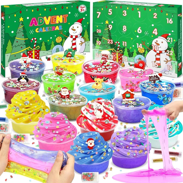 SLIME ADVENT CALENDAR 2024, DIY Slime Kids Christmas Advent Calendars ...