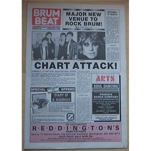 OZZY OSBOURNE BRUM Beat #68 Magazine Feb 1986 With Small Ozzy Cover ...