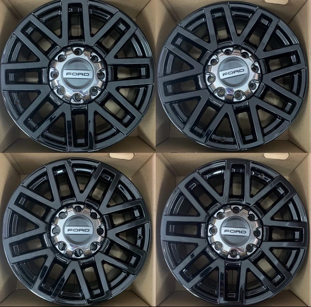 20” OEM FORD F-250 F-350 F250 F350 Lariat Platinum Gloss Black Wheels ...