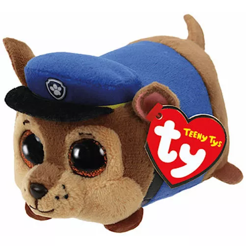 TY BEANIE BOOS Teeny Tys 4" Paw Patrol CHASE Stackable Plush Animal Toy ...