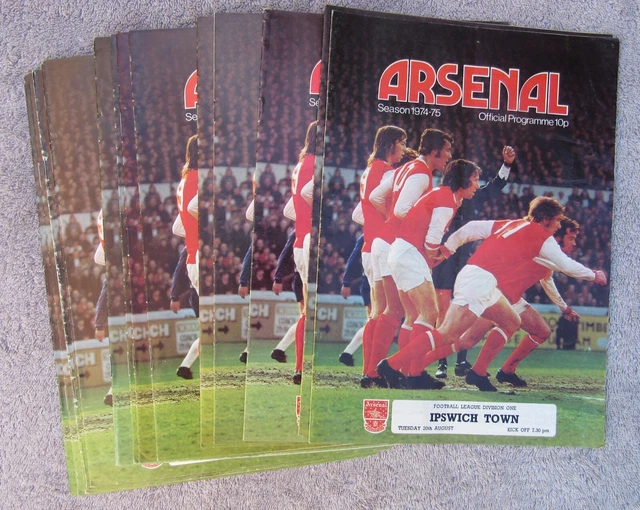 23 ARSENAL FC FOOTBALL MATCH PROGRAMMES from season 1974/75/76 £4.99 ...