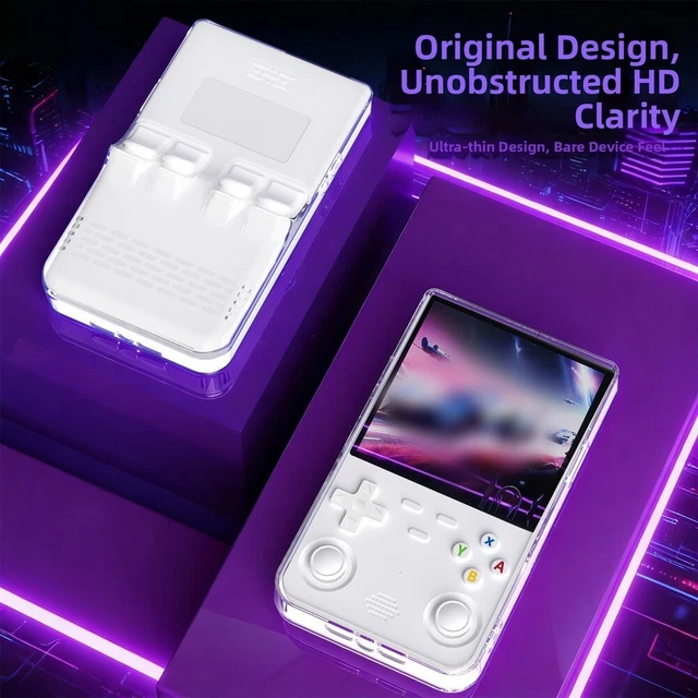 FULL ACCESS TRANSPARENT Case for R36 Ultra Game Console Buttons and ...