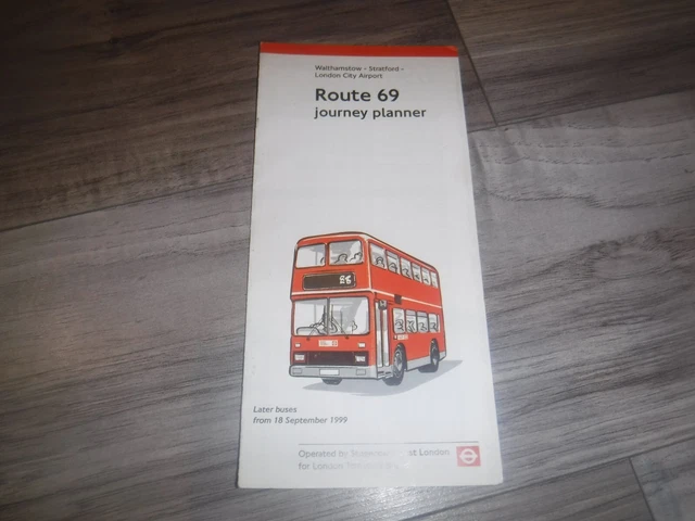 LONDON TRANSPORT BUSES - Route 69 timetable, Stagecoach East London ...