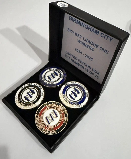 BIRMINGHAM CITY BADGE LIMITED ED PROMOTION WINNERS CHAMPIONS Pin Box ...