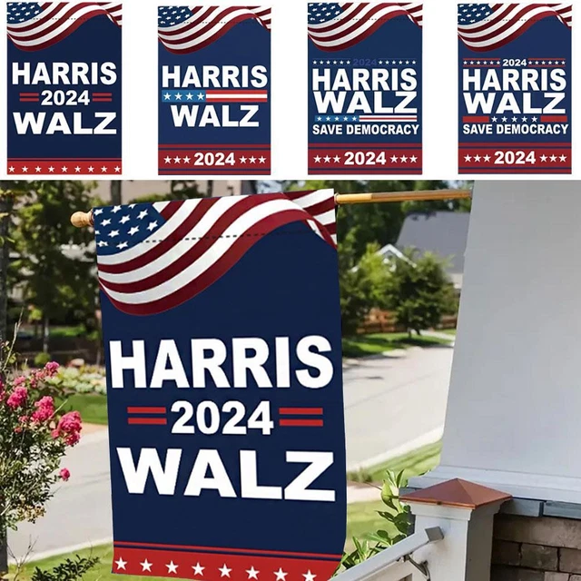 KAMALA HARRIS WALZ 2024 Flag Harris Waltz 2024 Yard Sign Double Sided ...